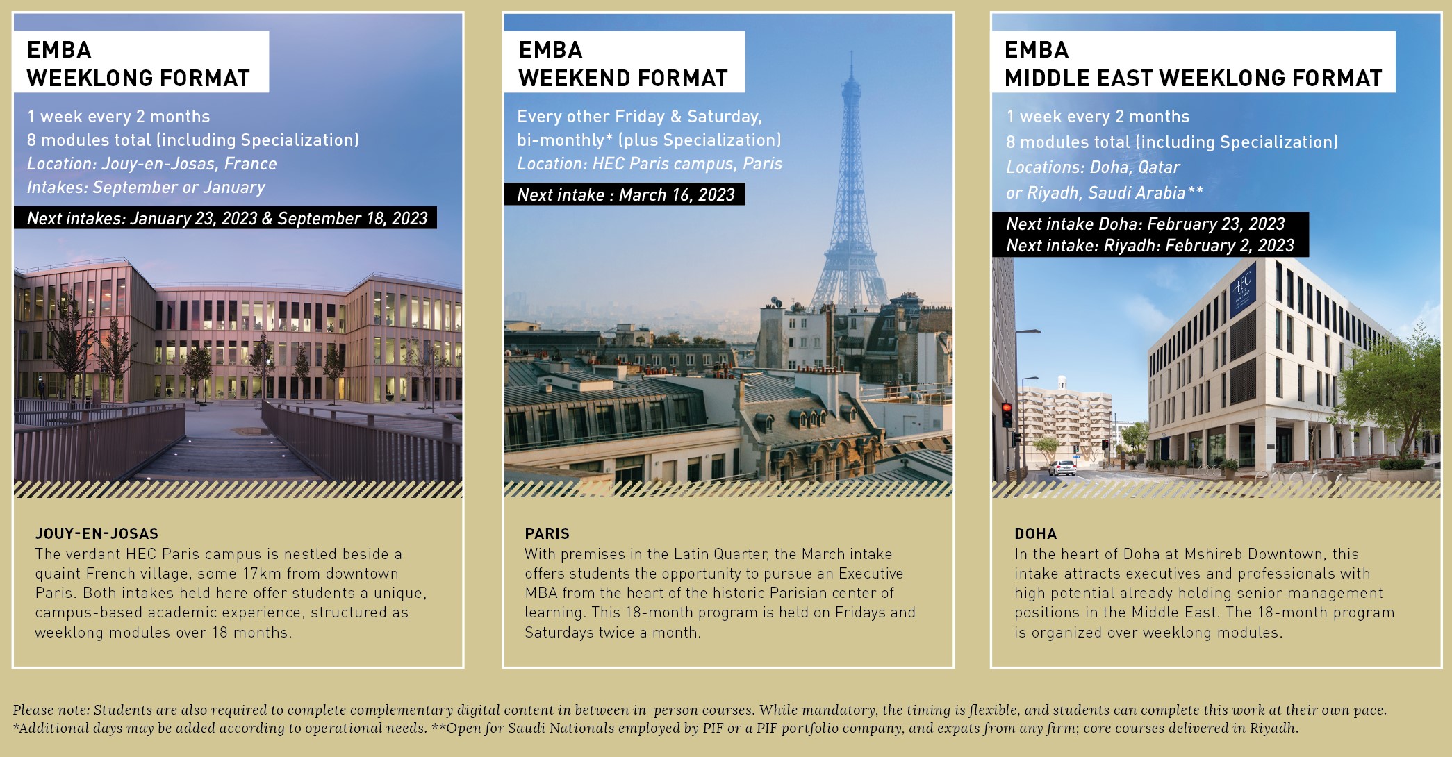 Choose an Intake | HEC Paris